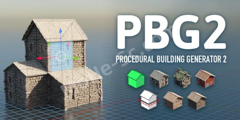 Blender程序化房屋木屋自动生成资产预设 Procedural Building Generator 2 For Blender 3.5